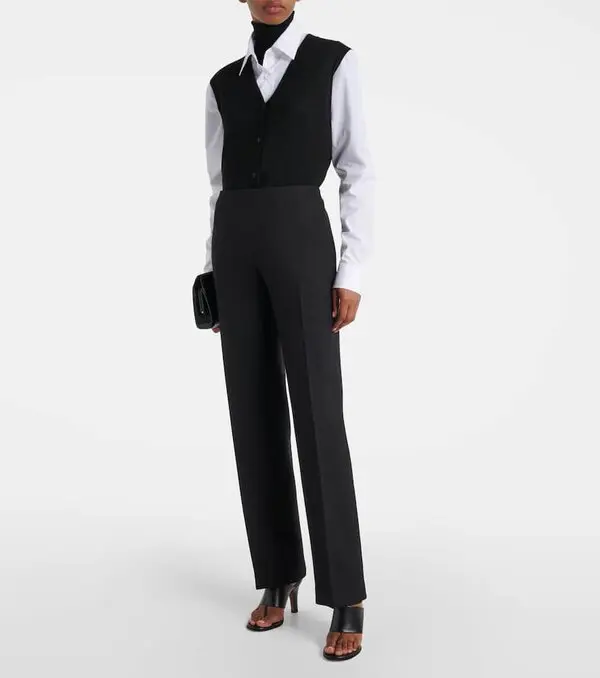 THE ROW Vesco Wool Straight Leg Pants