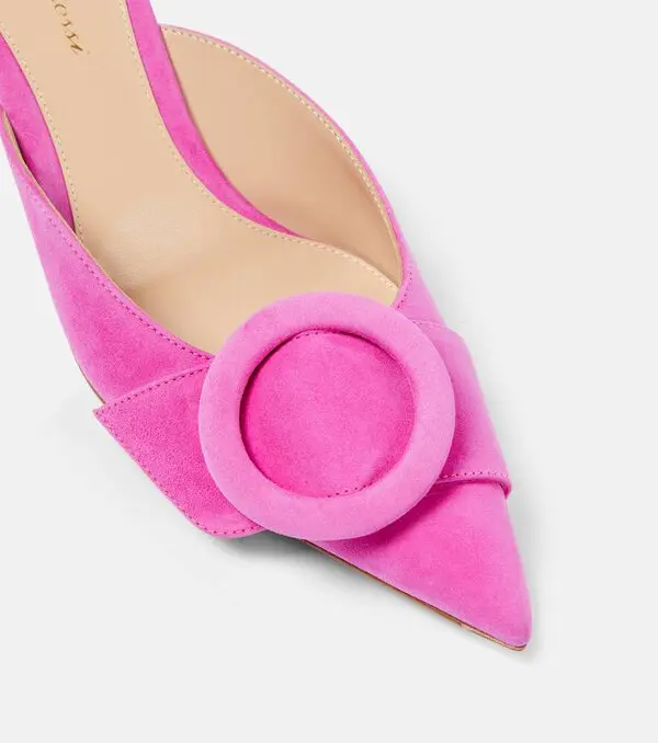 GIANVITO ROSSI Portofino Suede Mules - Pink
