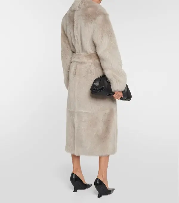 Bottega Veneta Belted Shearling Coat