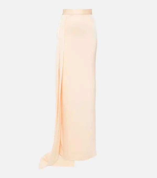 Alex Perry Draped Satin Maxi Skirt