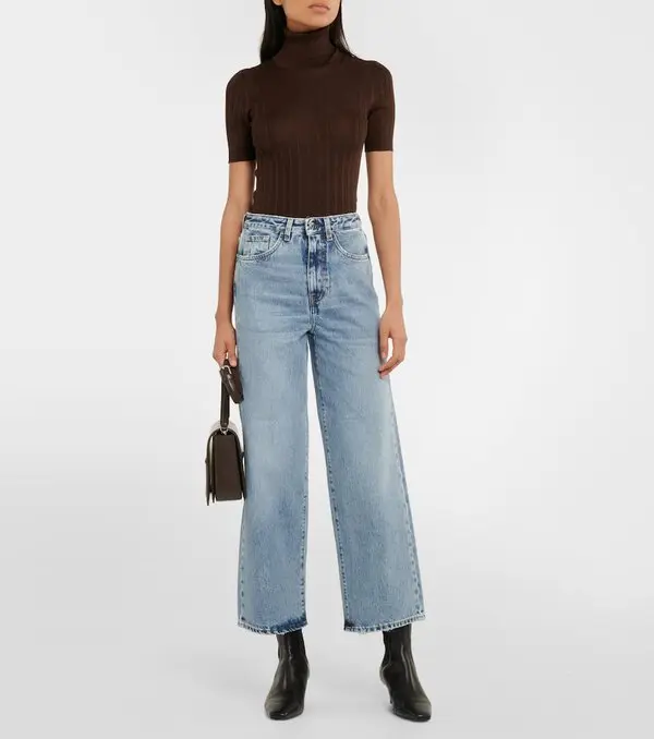 TOTEME High-rise Wide-leg Jeans In Worn