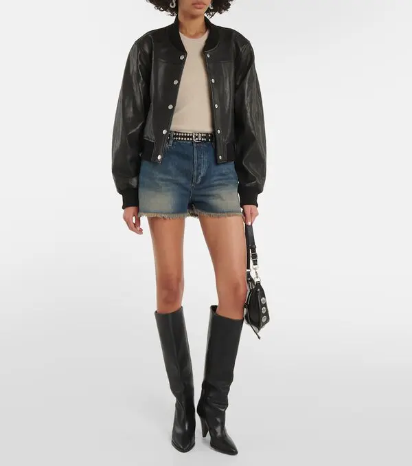 Isabel Marant Étoile Adriel Leather Bomber Jacket