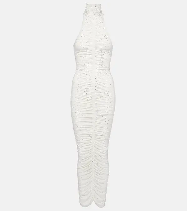 Alex Perry Embellished Ruched Maxi Dress
