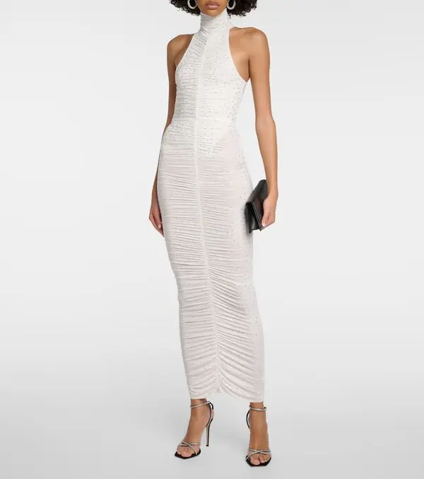 Alex Perry Embellished Ruched Maxi Dress