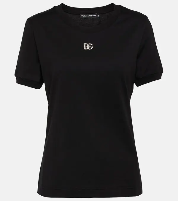 Dolce & Gabbana Embellished Cotton Jersey T-shirt