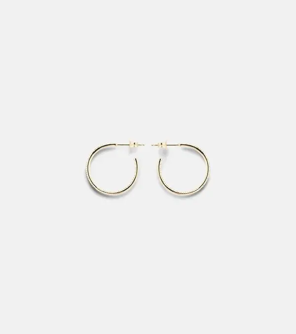 SYDNEY EVAN 14kt Yellow Hoop Earrings With Diamonds