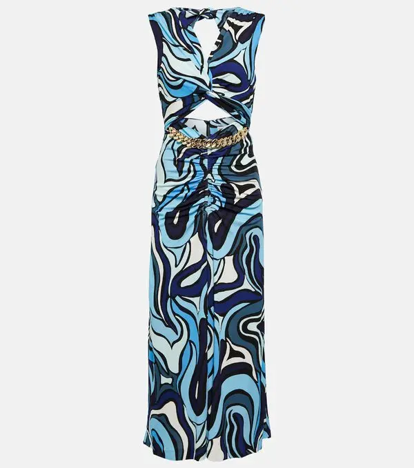 Rebecca Vallance Mira Printed Cutout Midi Dress - Multicoloured