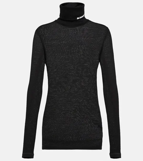 JIL SANDER Logo Detail Turtleneck Sweater