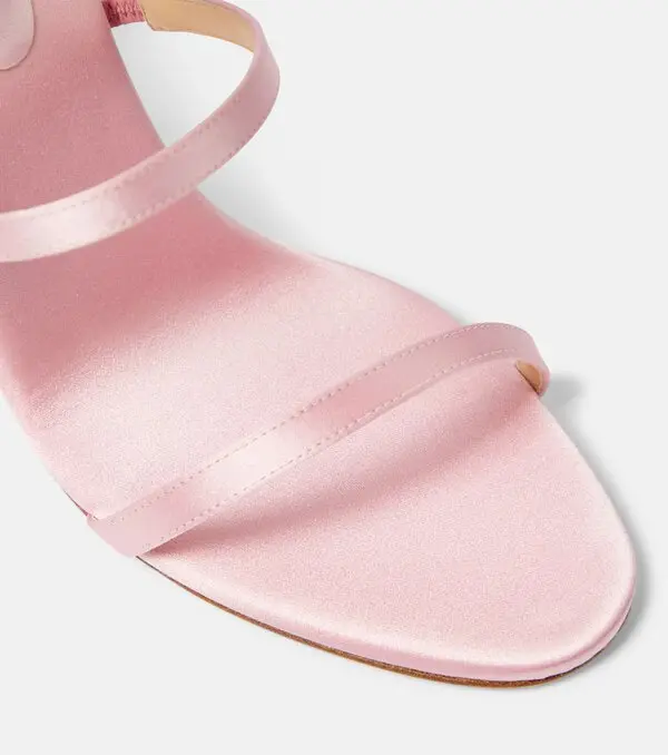 Magda Butrym Floral Appliqué Satin Sandals - Pink