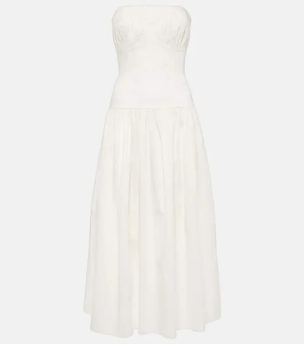 Tove Lauryn Strapless Cotton-blend Midi Dress