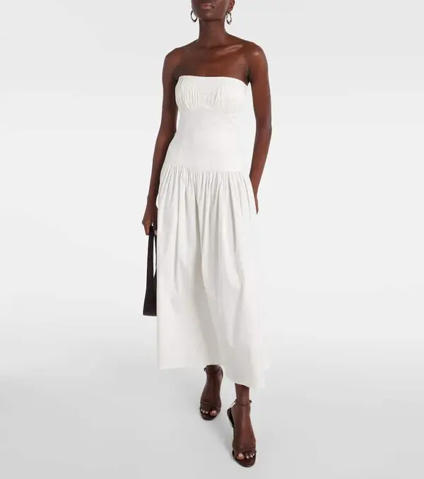 Tove Lauryn Strapless Cotton-blend Midi Dress