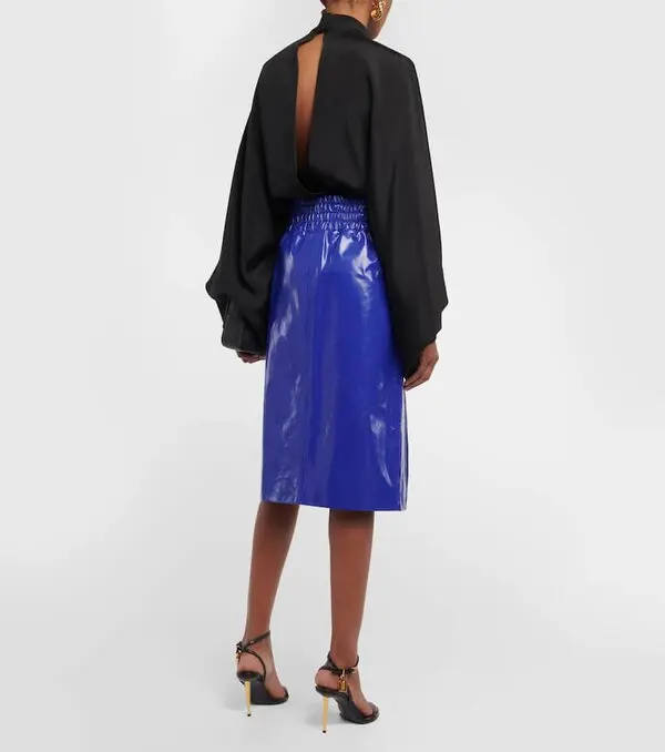 TOM FORD Cutout Silk Crepe Bodysuit