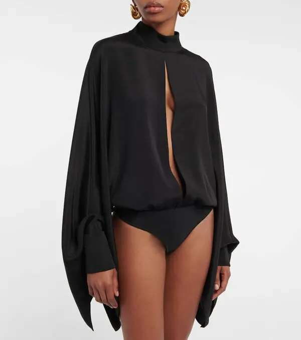 TOM FORD Cutout Silk Crepe Bodysuit