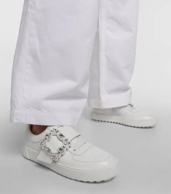 ROGER VIVIER Embellished Leather Sneakers