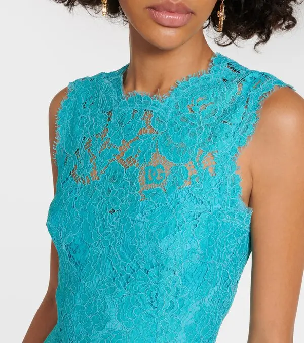 Dolce & Gabbana Cotton-blend Lace Midi Dress
