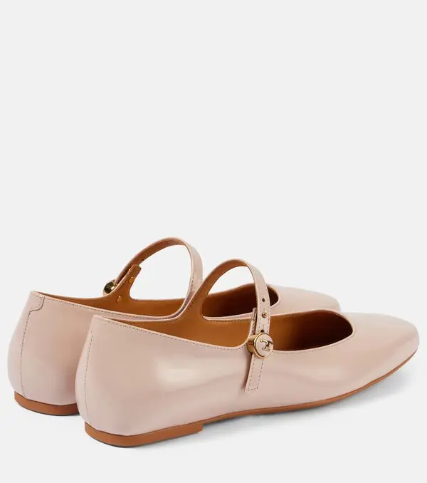 TOD'S Polished Leather Mary Jane Flats