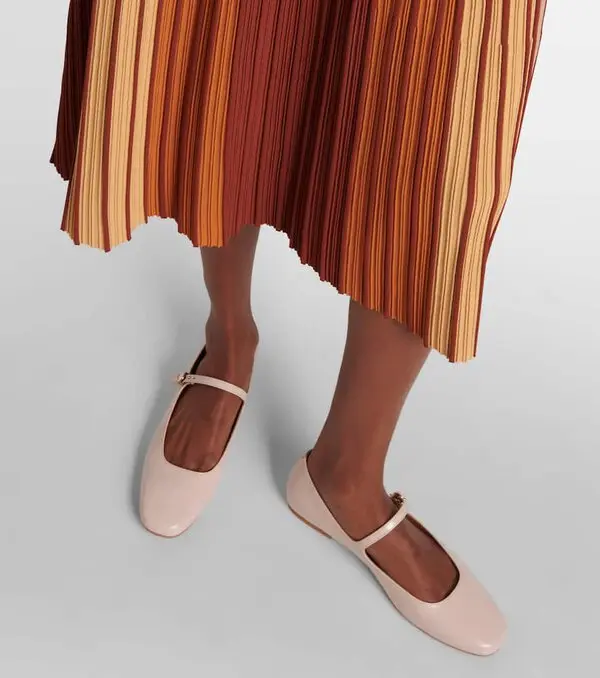 TOD'S Polished Leather Mary Jane Flats