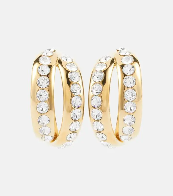 Amina Muaddi Jahleel Embellished Earrings - Gold