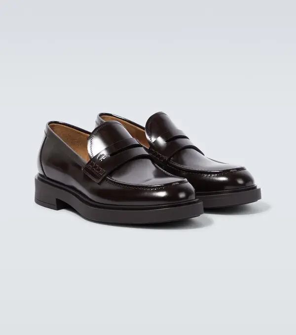 GIANVITO ROSSI Harris Leather Penny Loafers