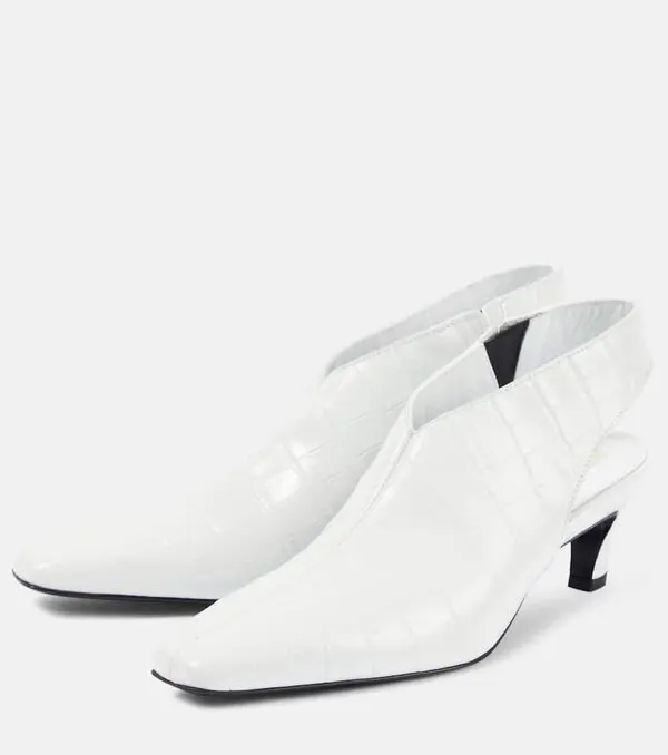 TOTEME The Croco Slim Leather Slingback Pumps