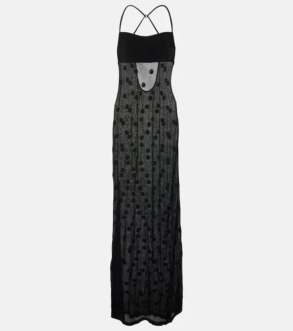 Jacquemus La Robe Maille Puntini Gown - Black