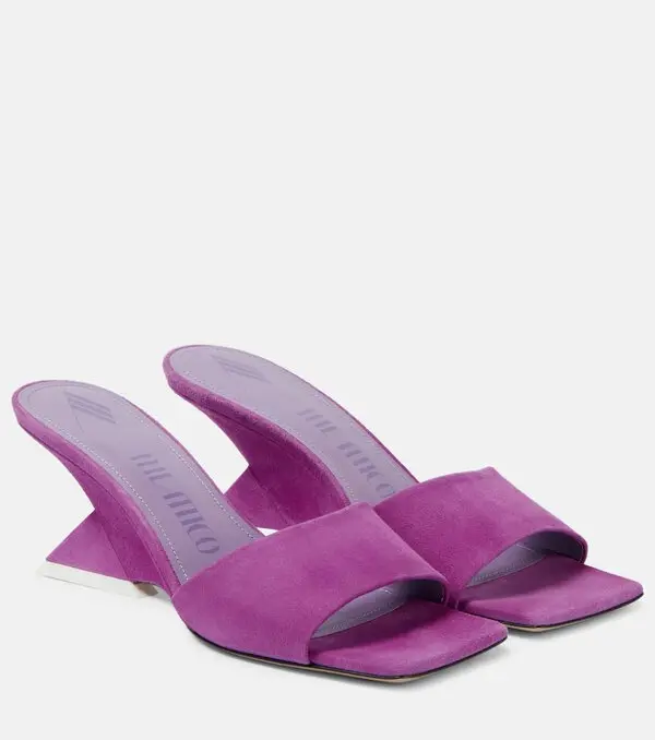 Attico Cheope 60 Suede Mules - Purple