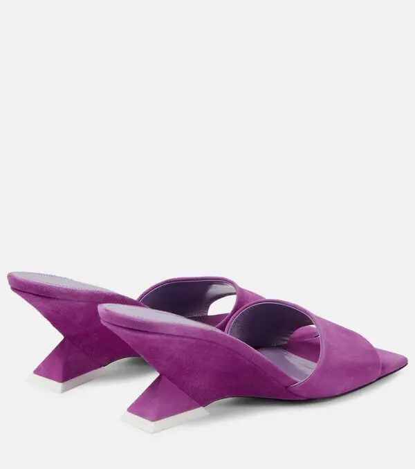Attico Cheope 60 Suede Mules - Purple