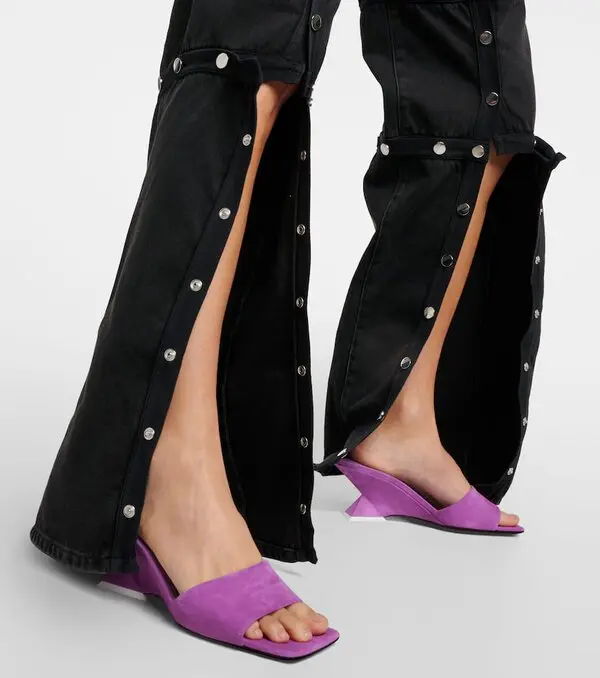 Attico Cheope 60 Suede Mules - Purple