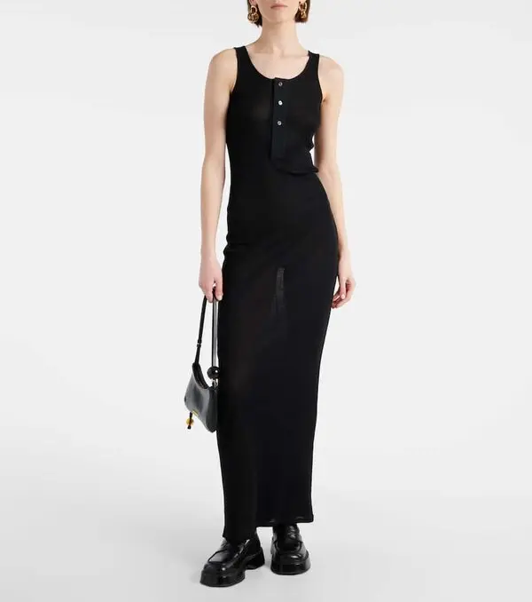 AMI Paris Knitted Cotton Maxi Dress