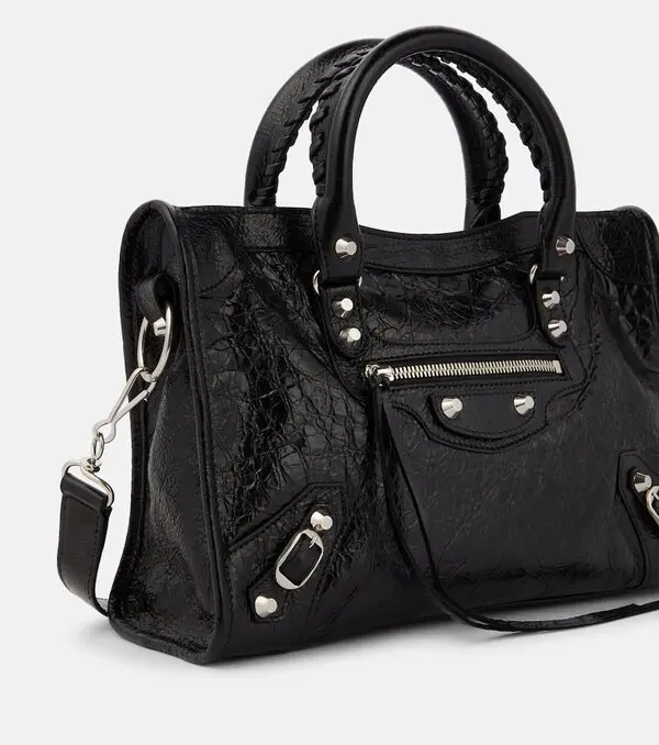 Balenciaga Le City Small Leather Shoulder Bag - Black