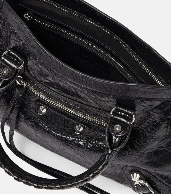 Balenciaga Le City Small Leather Shoulder Bag - Black