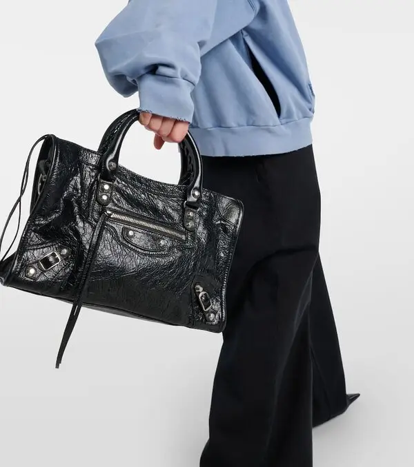 Balenciaga Le City Small Leather Shoulder Bag - Black