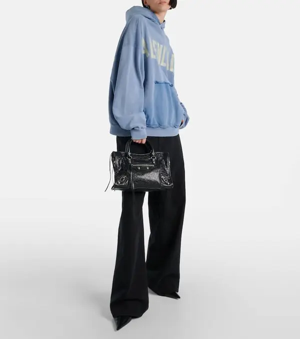Balenciaga Le City Small Leather Shoulder Bag - Black