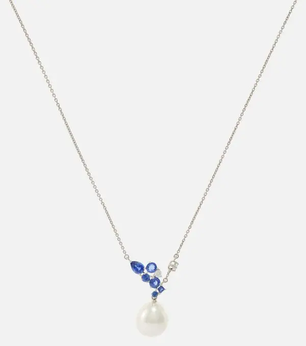 BUCHERER FINE JEWELLERY Romance White Gold Necklace With Sapphires, Diamonds, And Pearl - Silver