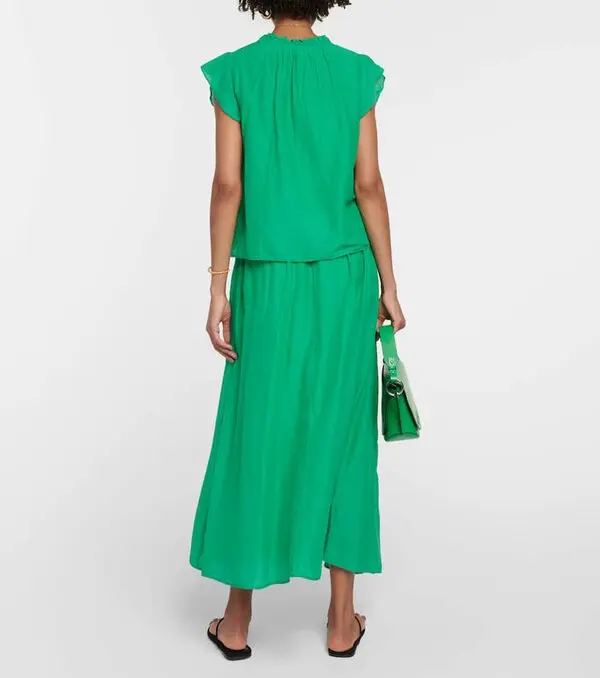 Velvet By Graham & Spencer Melanie Cotton And Silk Voile Top