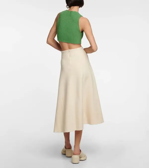 JIL SANDER Ribbed-knit Crop Top