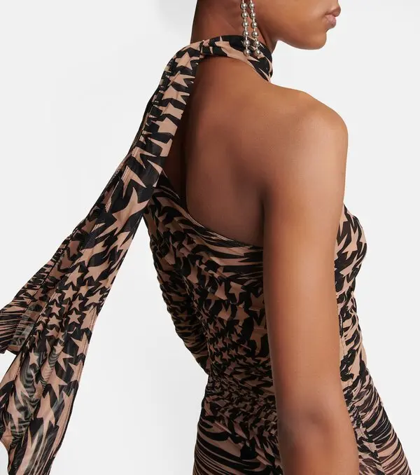 MUGLER Printed Cutout Mini Dress