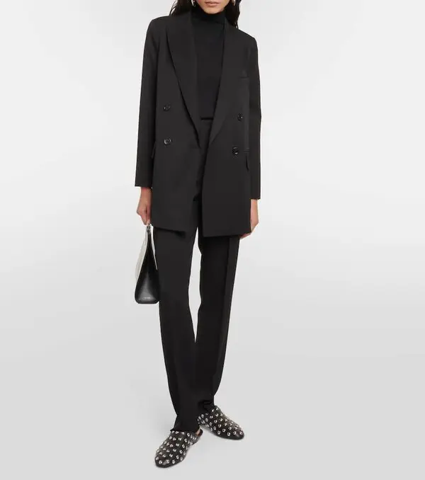 Max Mara Ciriaco Virgin Wool Turtleneck Top - Black
