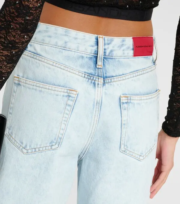 Alessandra Rich Embellished Denim Bermuda Shorts