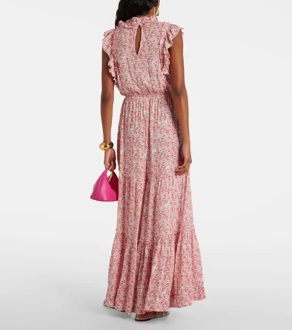 Poupette St Barth Belene Floral Ruffled Jumpsuit