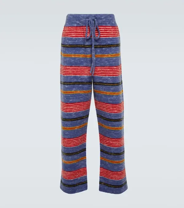 THE ELDER STATESMAN Jasper Striped Cashmere-blend Pants - Multicoloured