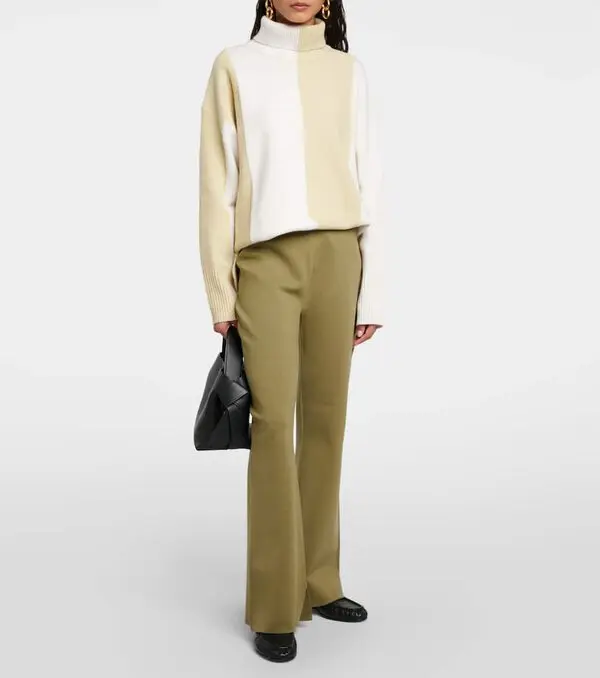 JOSEPH Stretch Silk-blend Flared Pants