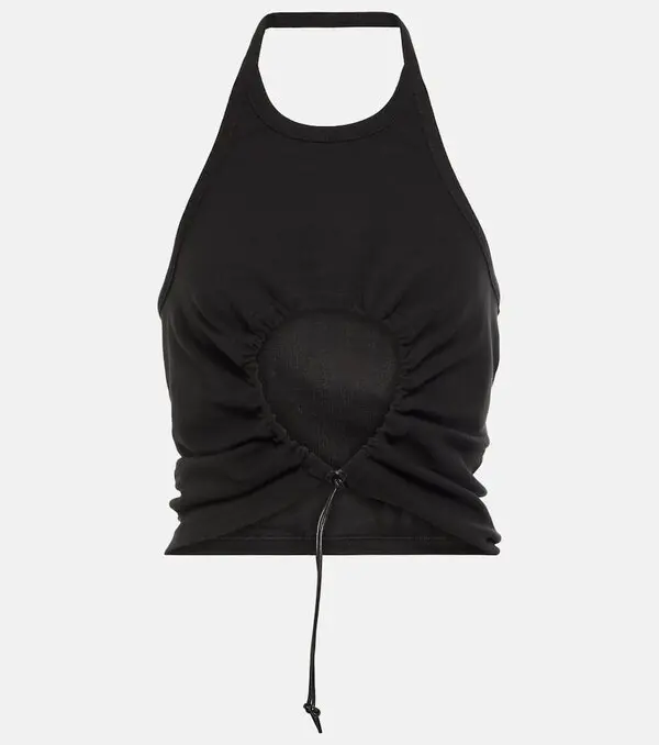 Alaïa Halter Neck Ruched Cotton Top