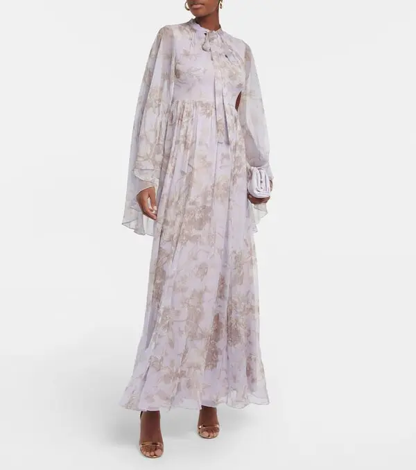 Erdem Chiara Printed Silk Gown