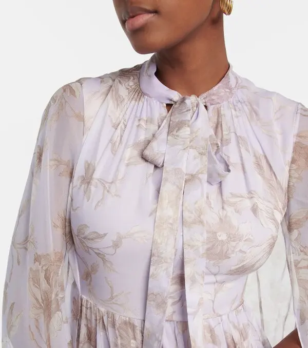 Erdem Chiara Printed Silk Gown