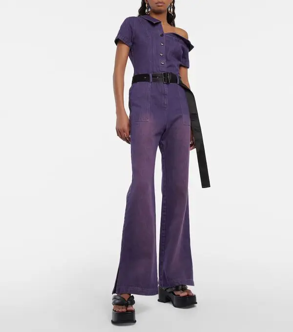 DIDU One-shoulder Denim Jumpsuit