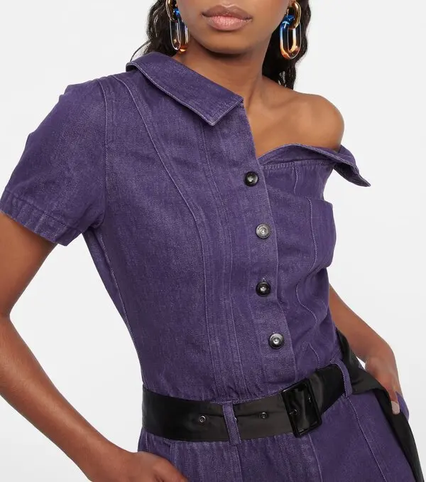DIDU One-shoulder Denim Jumpsuit