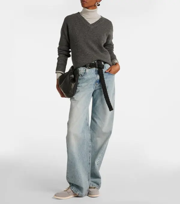 ROGER VIVIER Viv Rangers Leather Loafers - Grey