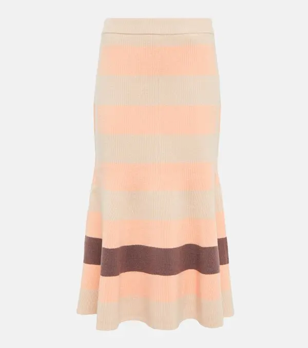 JOSEPH Ribbed-knit Midi Skirt