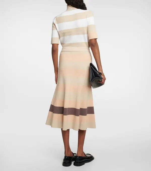 JOSEPH Ribbed-knit Midi Skirt
